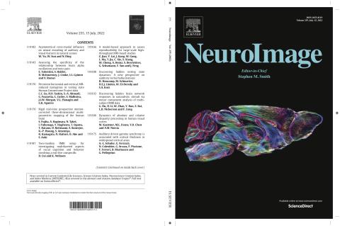 NeuroImage Vol No 255 chooses figure from Stephanie Crater's Paper for ...